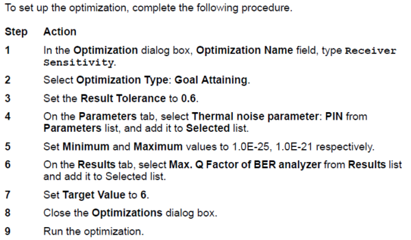 Extracting the Thermal Noise Parameter for a Specific Receiver Sensitivity - Optiwave