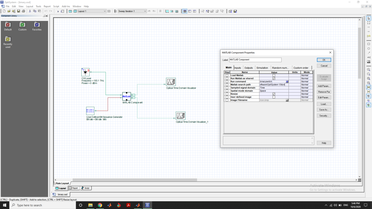 MATLAB- Optisystem co-simulation error - Optiwave